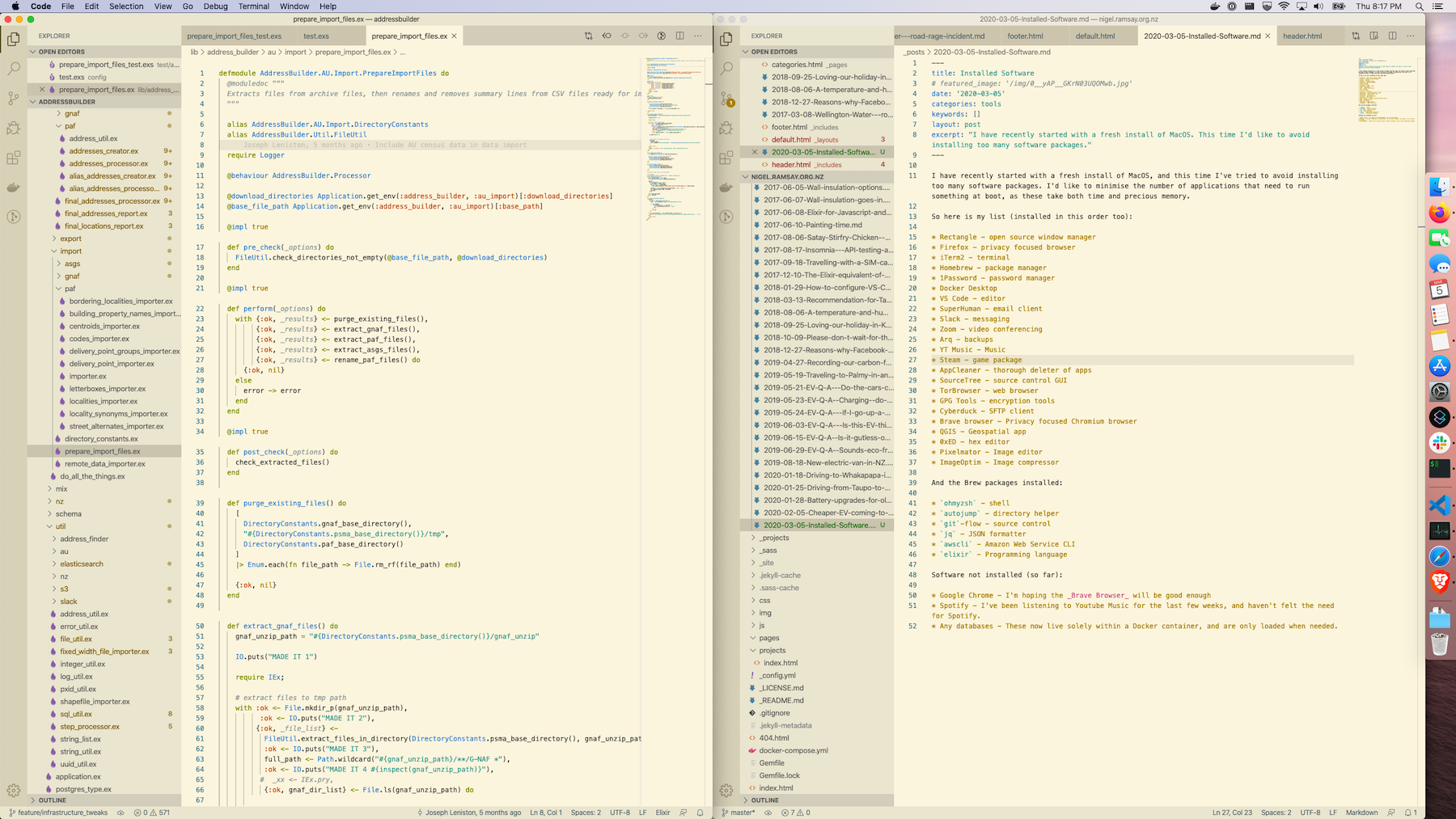 Installed Software – Nigel Ramsay